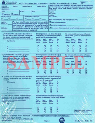 FICHA TÉCNICA DEL INSTRUMENTO – CBCL 6 -18 | ASEBA